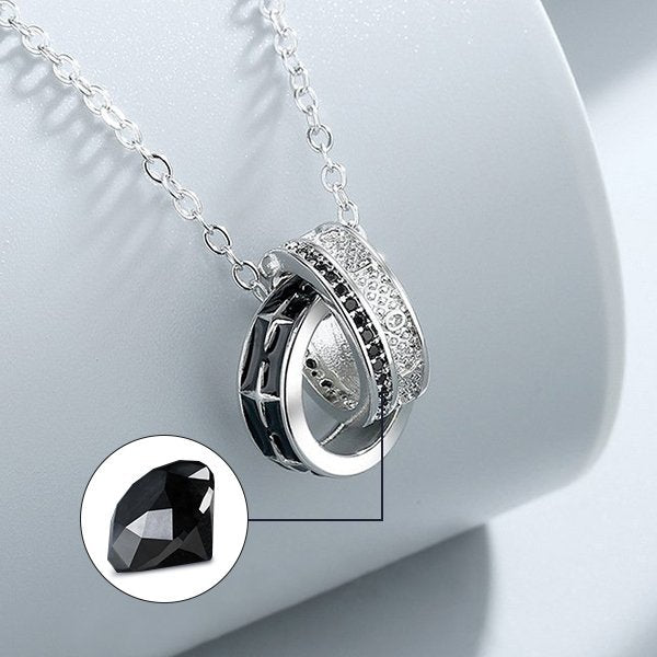 Mother & Son Forever Linked Together-Interlocking Round Necklace，S925 – T-spaces.com