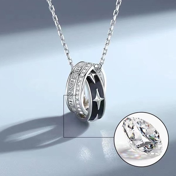 Mother & Son Forever Linked Together-Interlocking Round Necklace，S925 – T-spaces.com